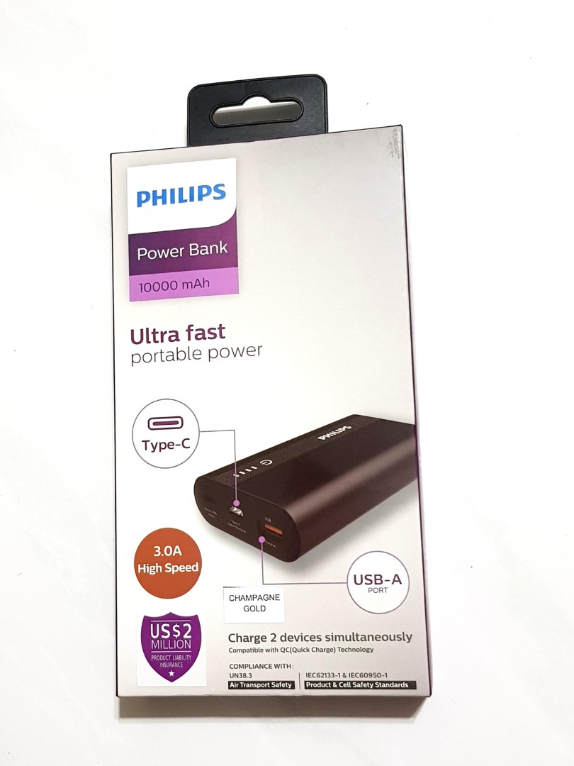 Philips Ultra Fast Portable Power Bank 10000mAh, Mobile Phones ...