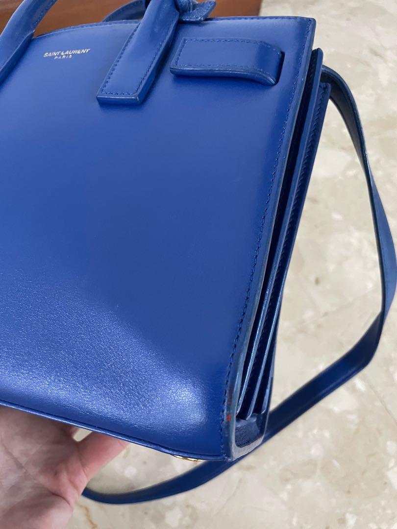 YSL Yves Saint Laurent royal blue classic sac de jour nano, Women's ...