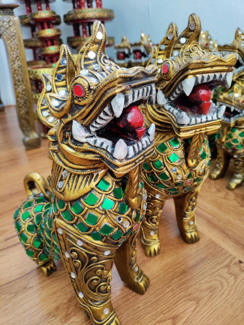 Set of Thai Singa, Hobbies & Toys, Religious Items on Carousell