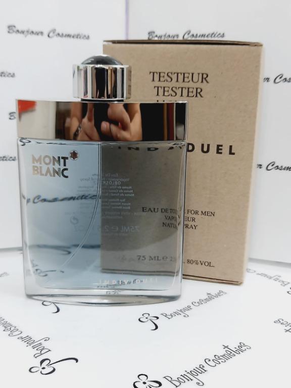 TESTER Mont Blanc INDIVIDUEL EDT for MEN 75ml, Beauty & Personal Care ...