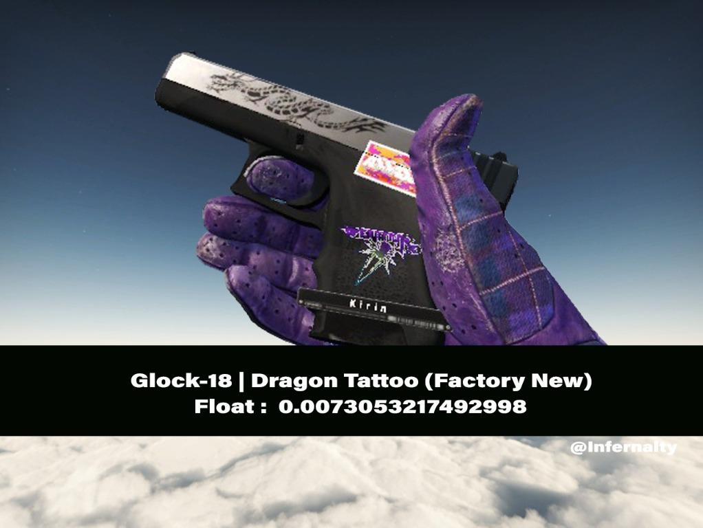 (0.007FV) Glock-18 Dragon Tattoo FN CSGO SKINS KNIVES, Video Gaming ...