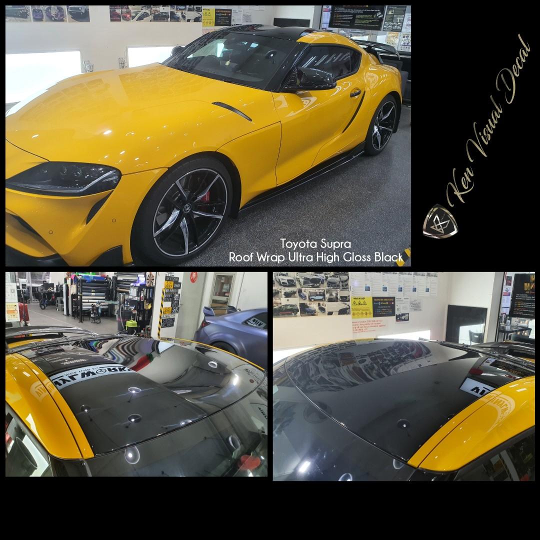 Car Wrap - Toyota Supra Roof Wrap Ultra high gloss black, Car ...