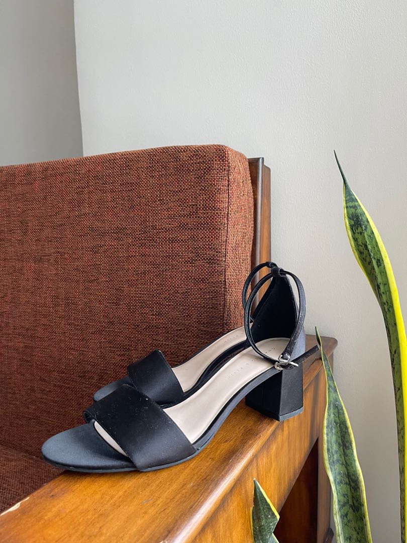 charles and keith black block heels, Women's Fashion, Footwear, Heels ...