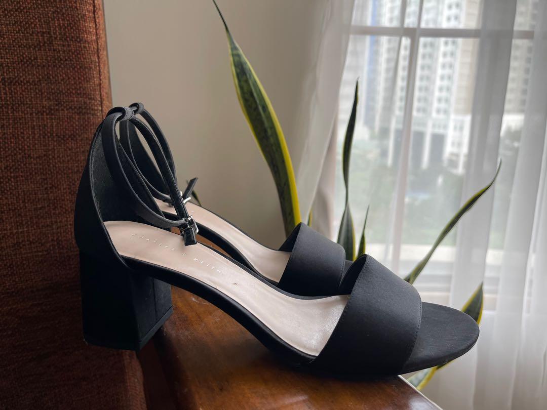charles and keith black block heels, Women's Fashion, Footwear, Heels ...