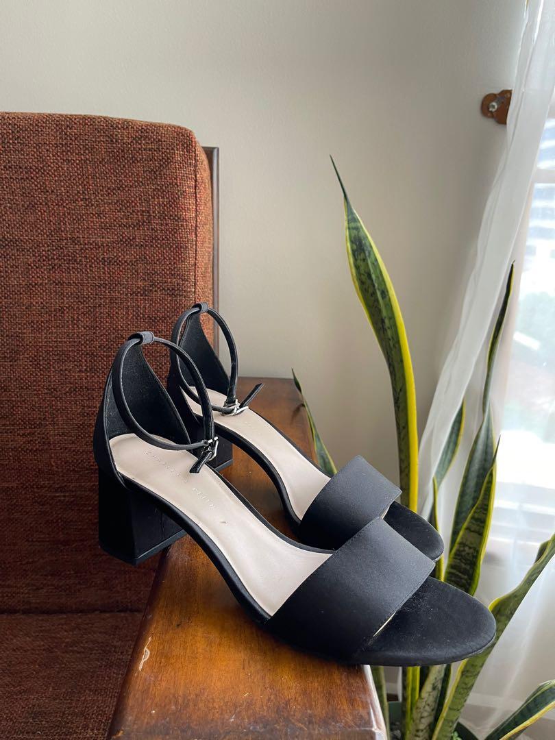 charles and keith black block heels, Women's Fashion, Footwear, Heels ...