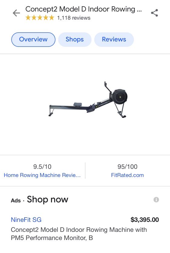 Concept2 model d rowing machine MINT Latest edition, Sports Equipment ...