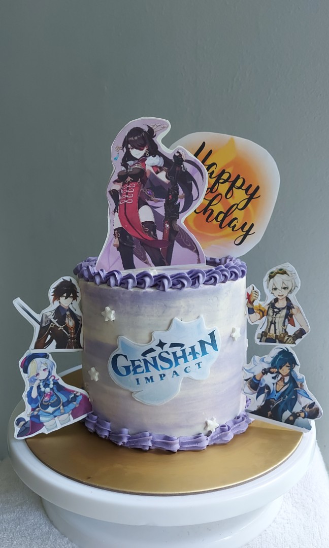 Genshin Impact birthday cake, Food & Drinks, Homemade Bakes on Carousell