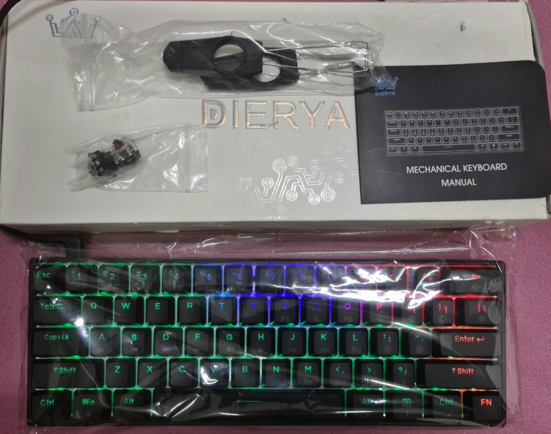 Hot Swap Capable Dierya DK61 Mechanical Gaming Keyboard 60% Wired PBT ...