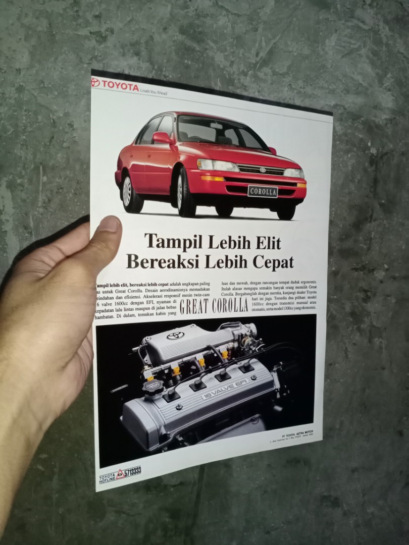 Iklan jadul Toyota Corolla, Antik, Pajangan di Carousell