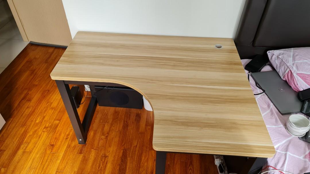 L shaped computer table, Furniture & Home Living, Furniture, Tables ...