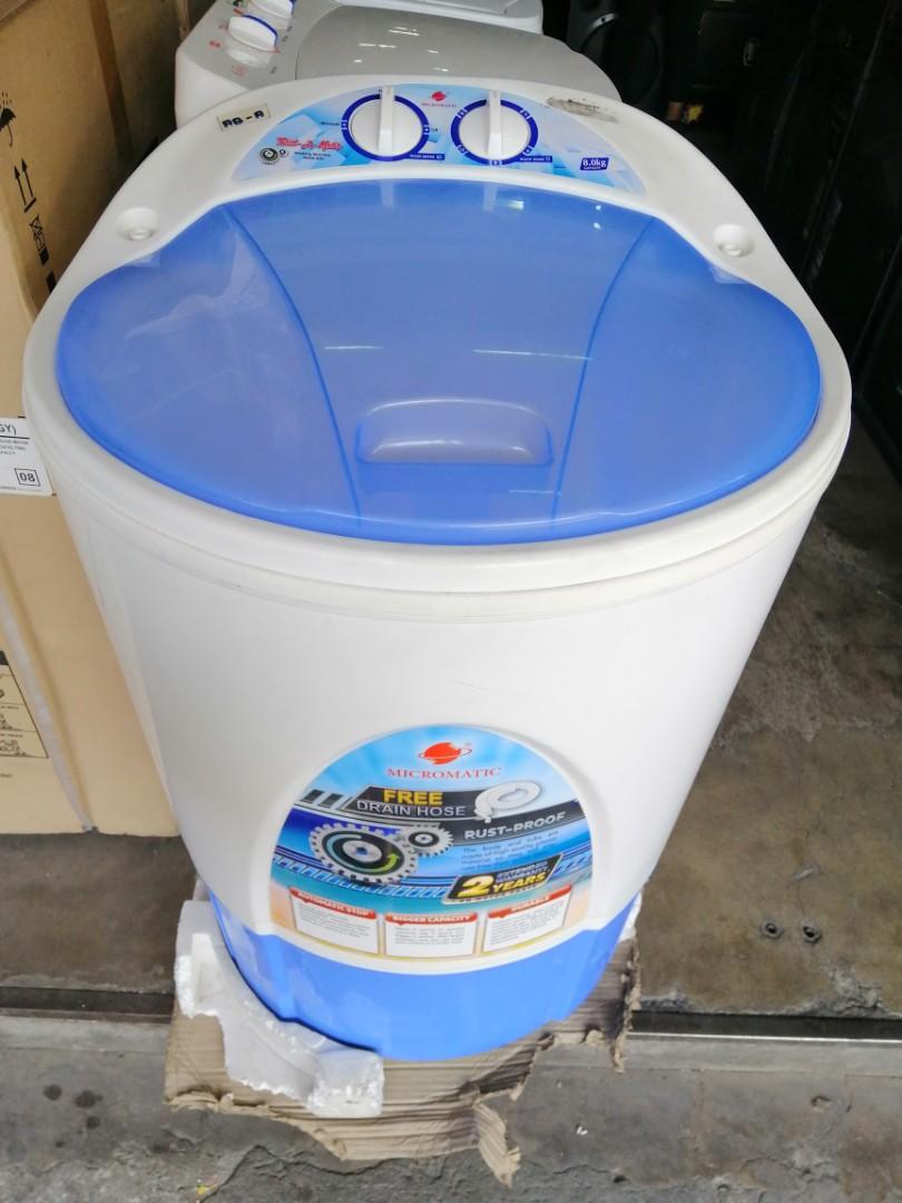 MICROMATIC SINGLE TUB WASHING MACHINE 8KG, TV & Home Appliances ...