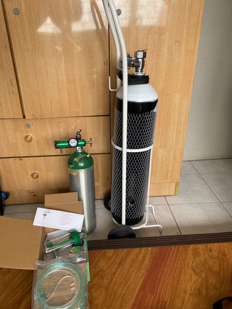 New 10L Oxygen Tank(black) [FREE TROLLEY + REGULATOR], Health ...