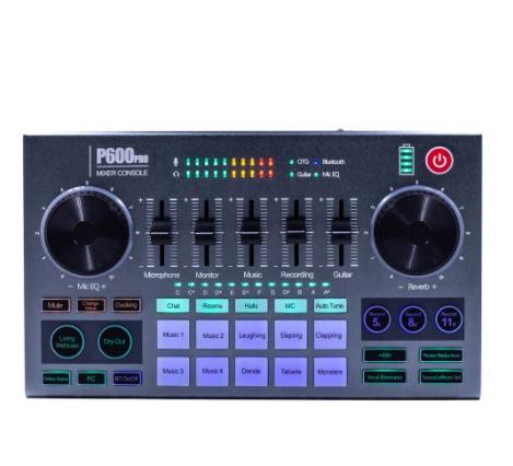 P600 Pro Led Sound Card Mobile Phone With Built In Phantom Power 48V ...