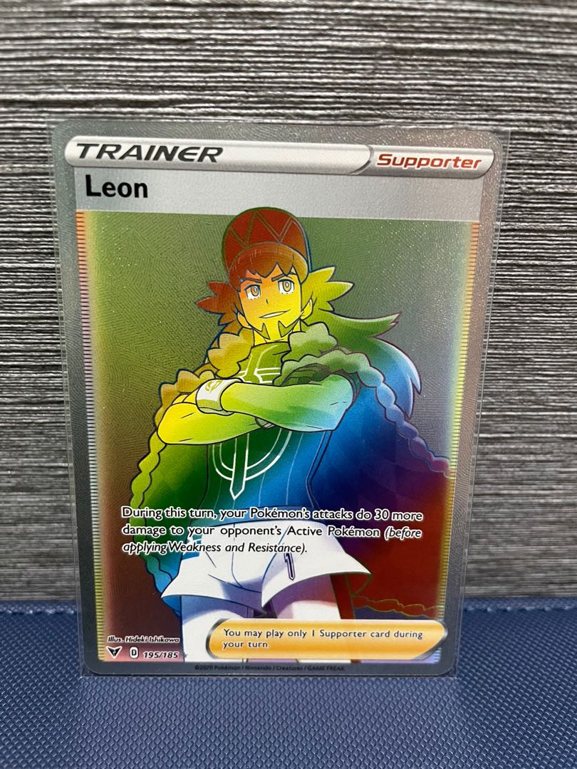 Pokemon TCG Leon Rainbow Rare 195/185, Hobbies & Toys, Toys & Games on ...