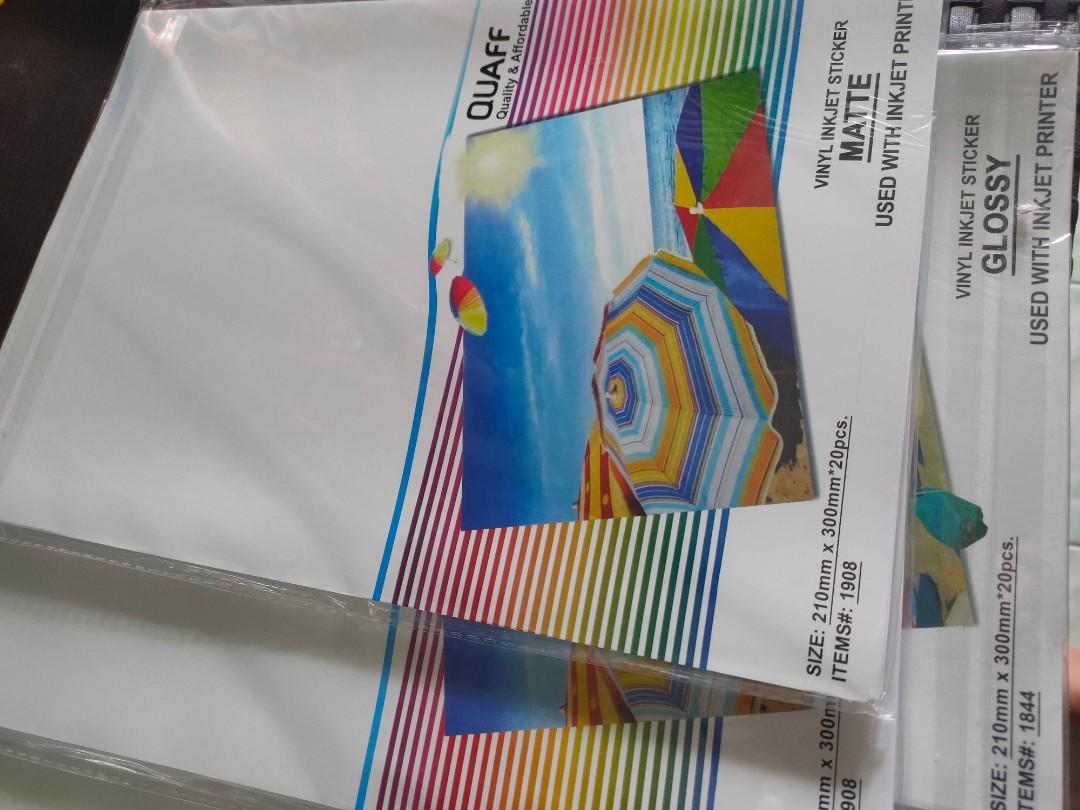 Quaff Vinyl Sticker Paper set 4 packs 20 pages each pack, Hobbies ...