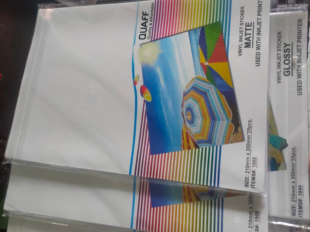 Quaff Vinyl Sticker Paper set 4 packs 20 pages each pack, Hobbies ...