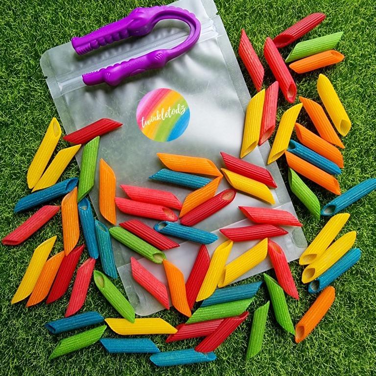 Rainbow Colour Pasta and Learning Resources Tweezer Set for Sensory ...