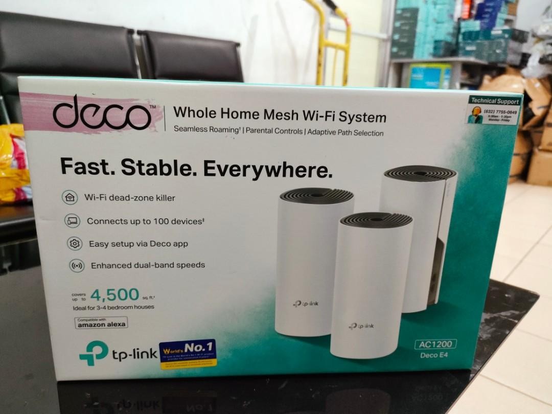 TP-LINK DECO E4 (3-PACK) AC 1200 WHOLE HOME MESH WI-FI SYSTEM, TV ...