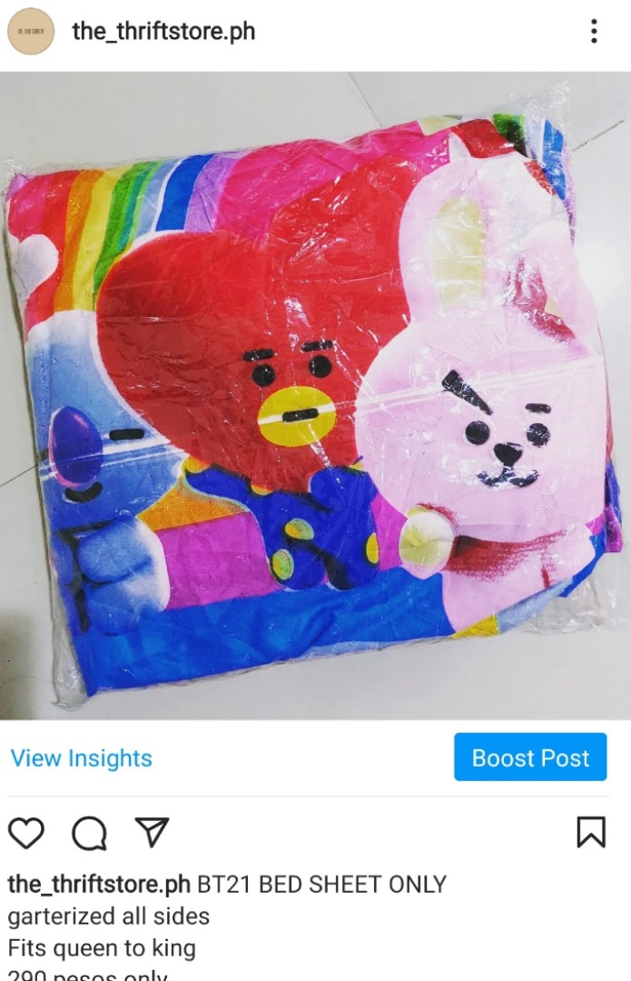 BT21 BED SHEET ONLY, Furniture & Home Living, Bedding & Towels on Carousell