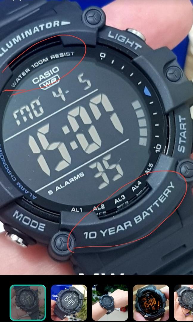 Casio big size digital men's full black watch Ae1500wh-8b original ...