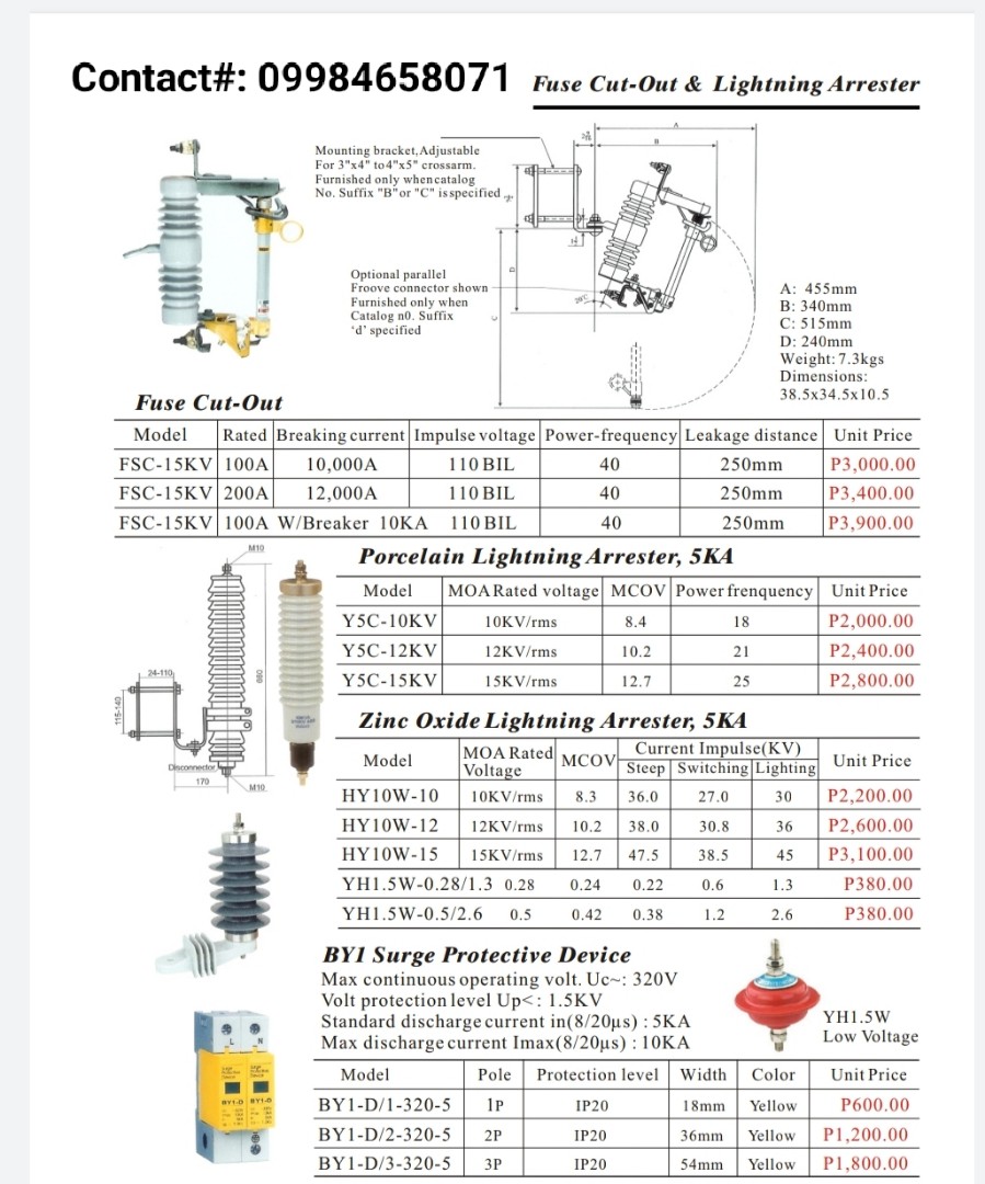 Fuse Cut-Out & Lightning Arrester, Commercial & Industrial ...