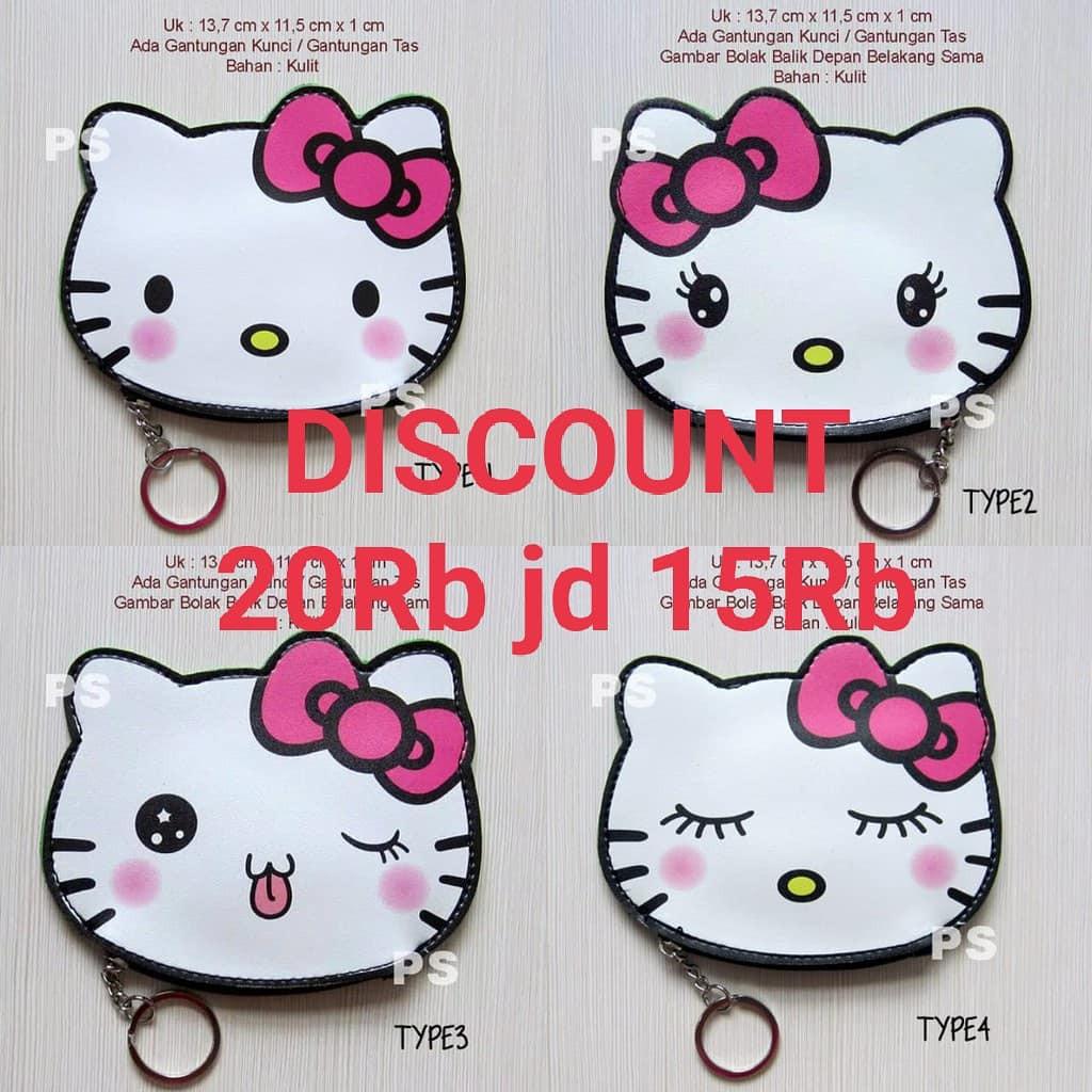 Hello Kitty Dompet Koin Kulit Face Emoticon, Fesyen Wanita, Tas ...