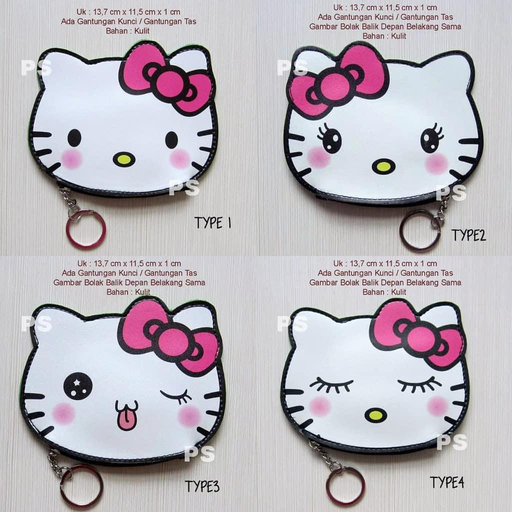 Hello Kitty Dompet Koin Kulit Face Emoticon, Fesyen Wanita, Tas ...