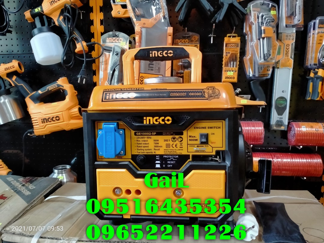 INGCO 900w / 1kva Portable Gasoline Generator GE10002-5P, Commercial ...