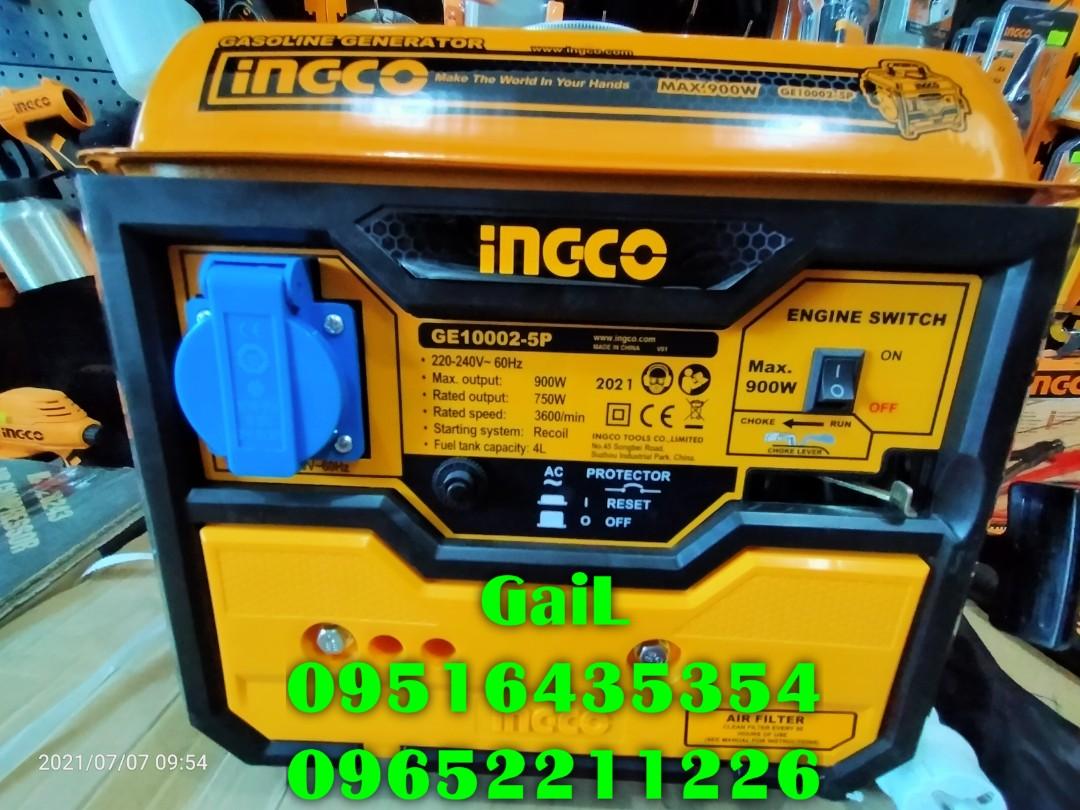 INGCO 900w / 1kva Portable Gasoline Generator GE10002-5P, Commercial ...