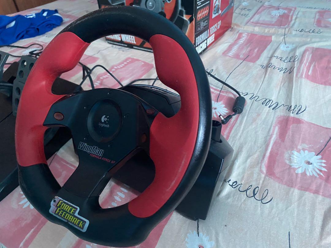 Logitech Wingman Formula Force GP Steering Wheel and Pedal Set., Video ...