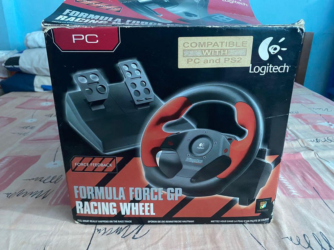 Logitech Wingman Formula Force GP Steering Wheel and Pedal Set., Video ...