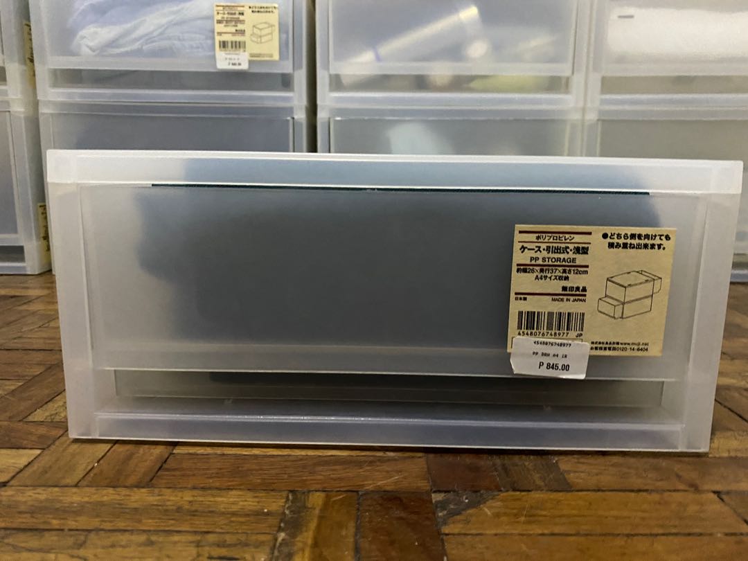 Muji PPP Storage Box - 1 layer (thin), Furniture & Home Living, Home ...