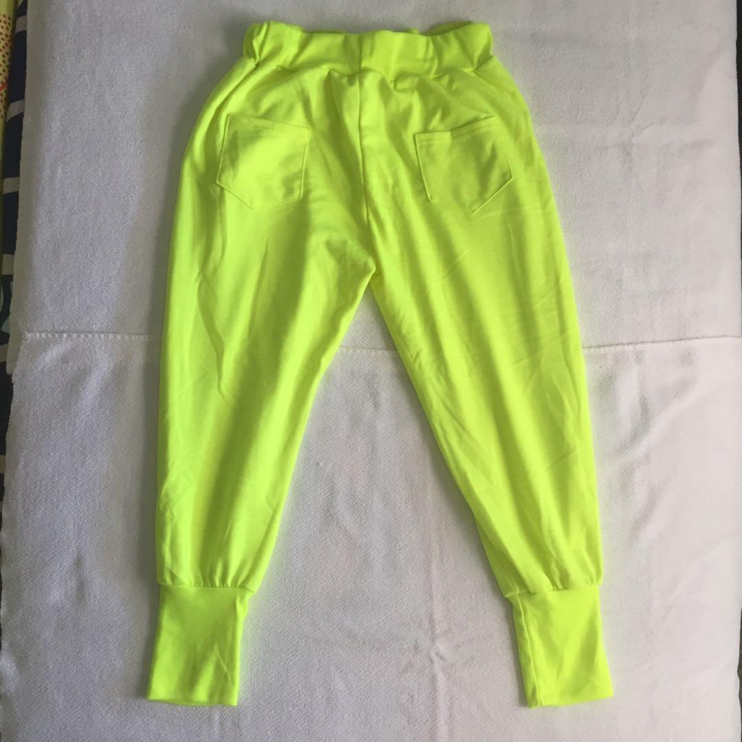 Neon yellow dancer sweatpants, Women's Fashion, Activewear on Carousell