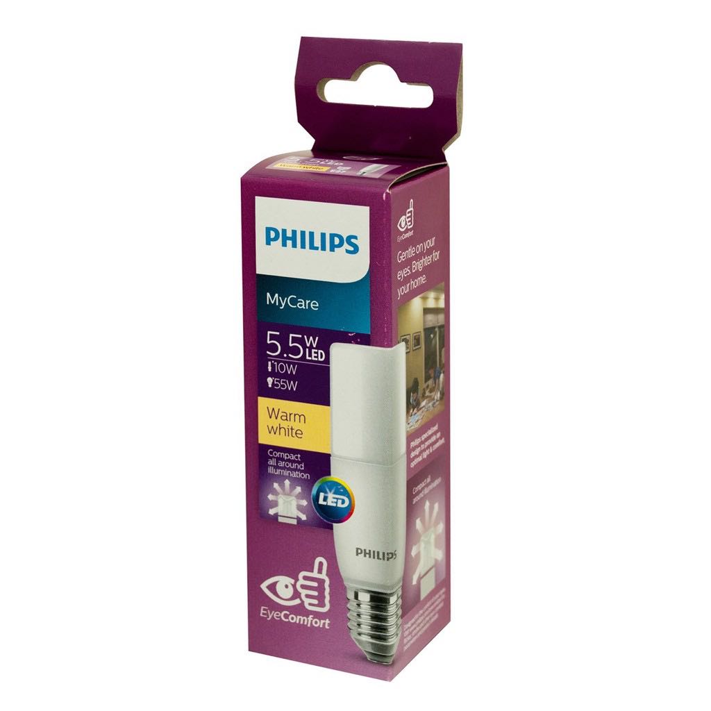 Philips LED Stick Bulb in 5.5W in E27base - Warm white, Furniture ...