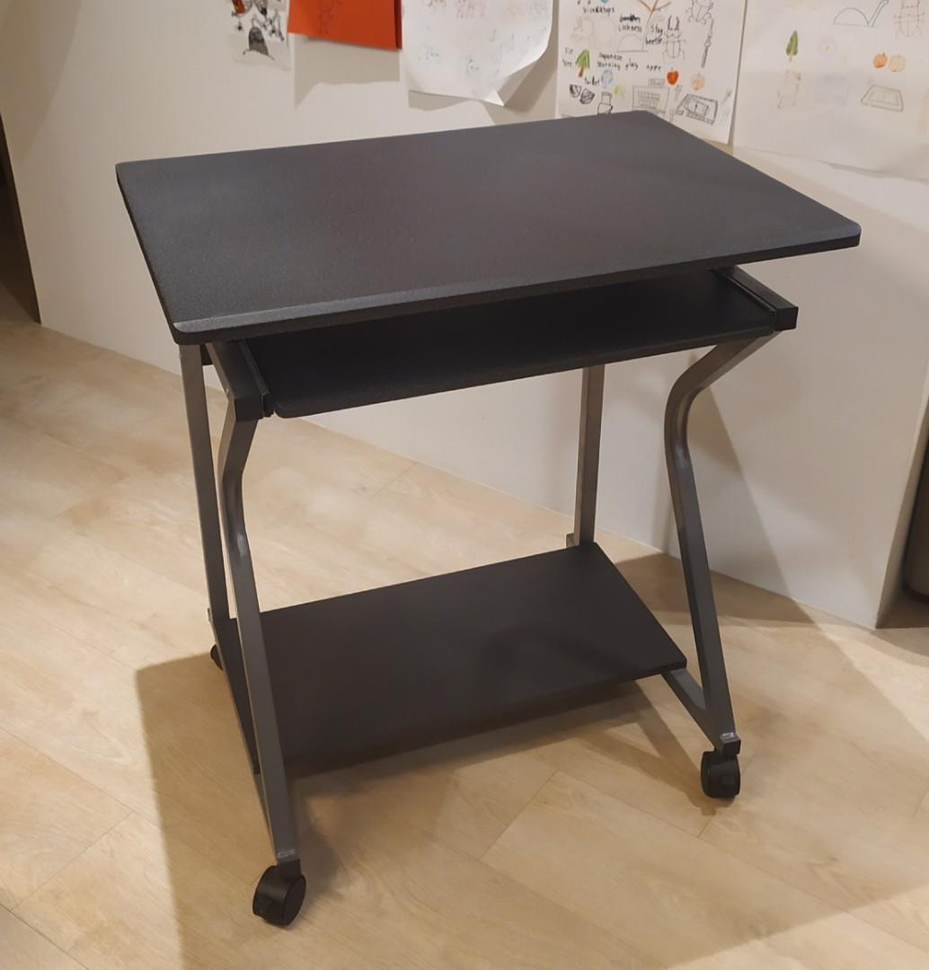 Movable computer table/ desk with wheels, Furniture & Home Living ...