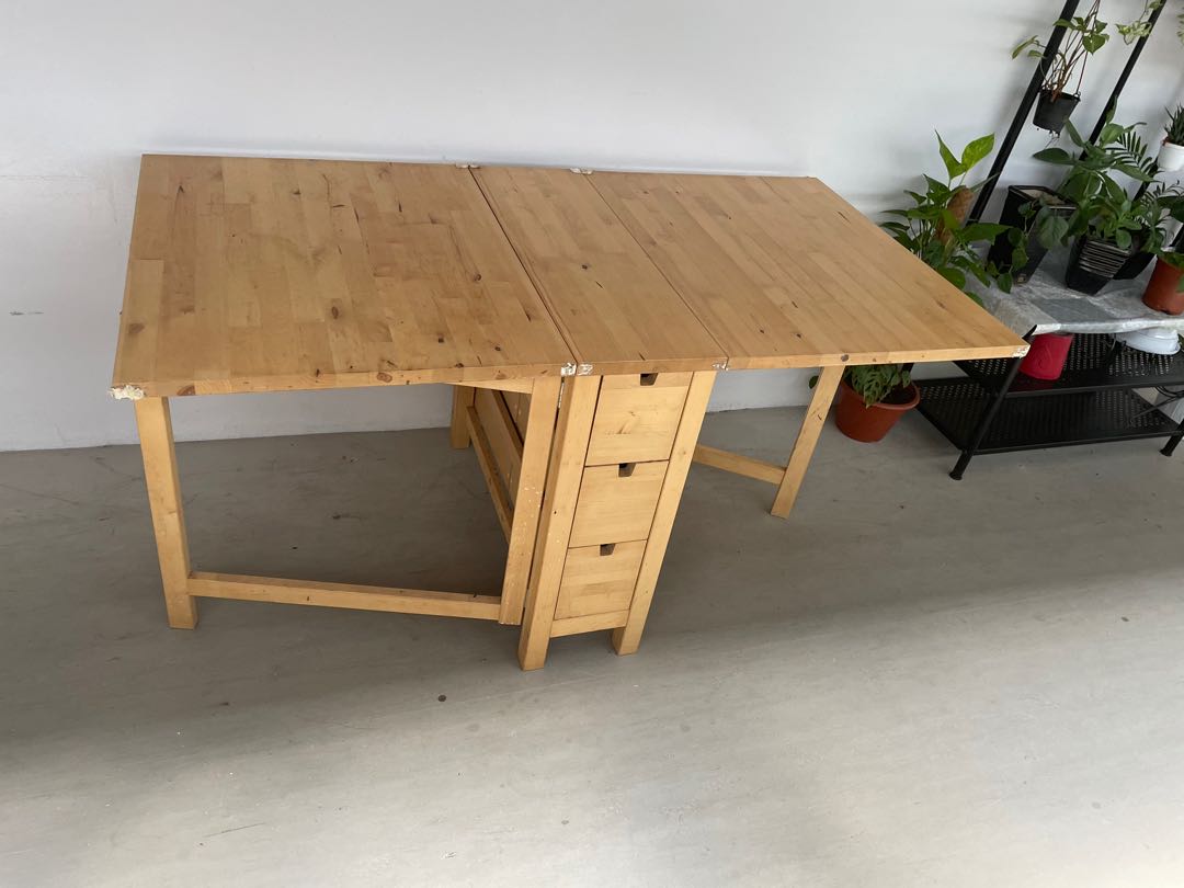 IKEA Norden Solid wood folding table, Furniture & Home Living ...