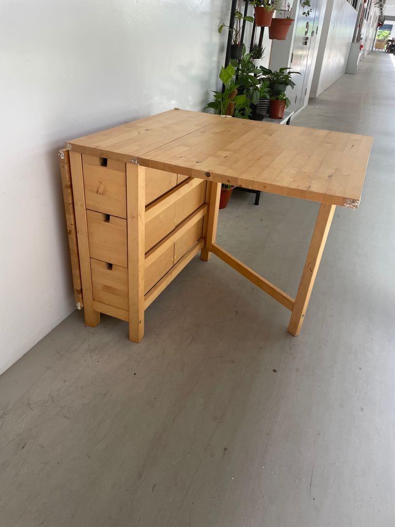 IKEA Norden Solid wood folding table, Furniture & Home Living ...