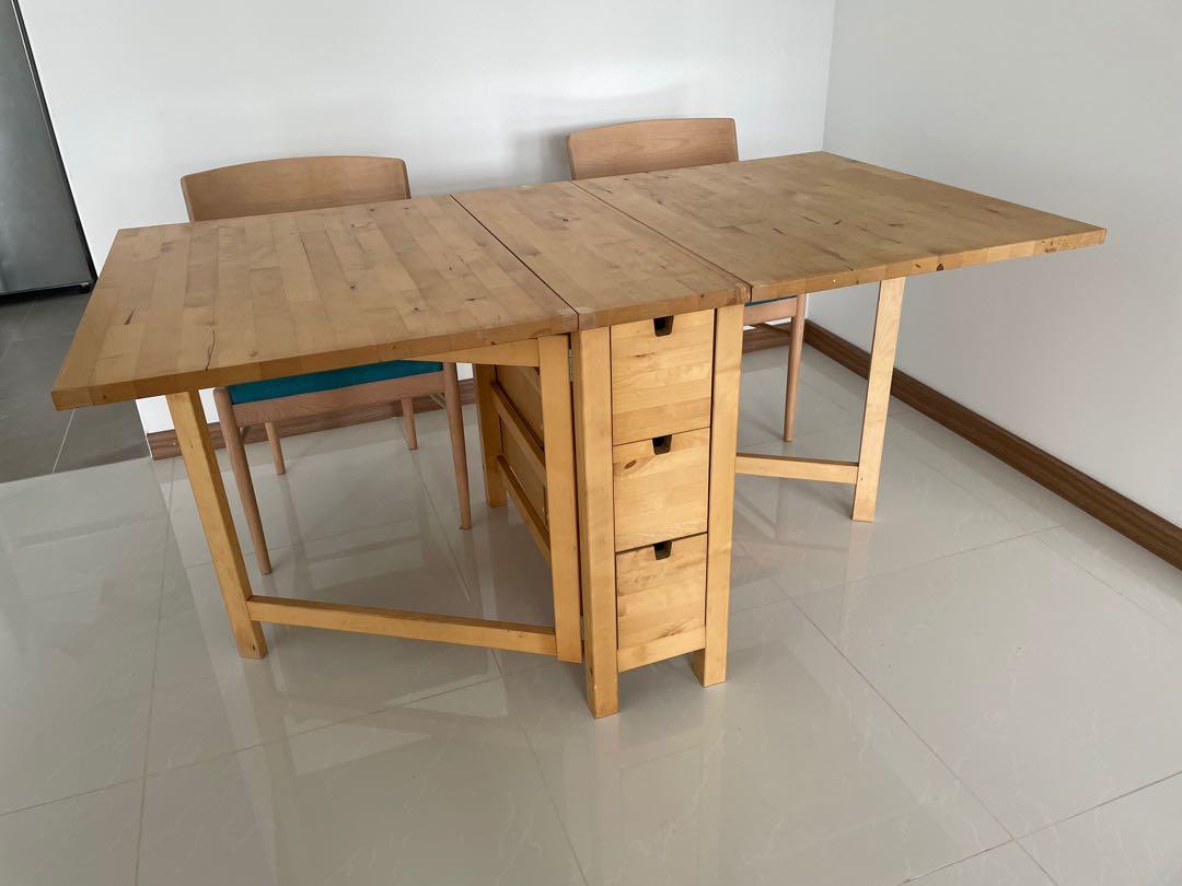 IKEA Norden Solid wood folding table, Furniture & Home Living ...