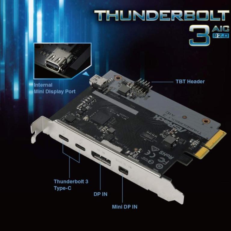 ASROCK 3 AIC R2.0 Intel JHL6540 Thunderbolt 3 Controller, Computers ...