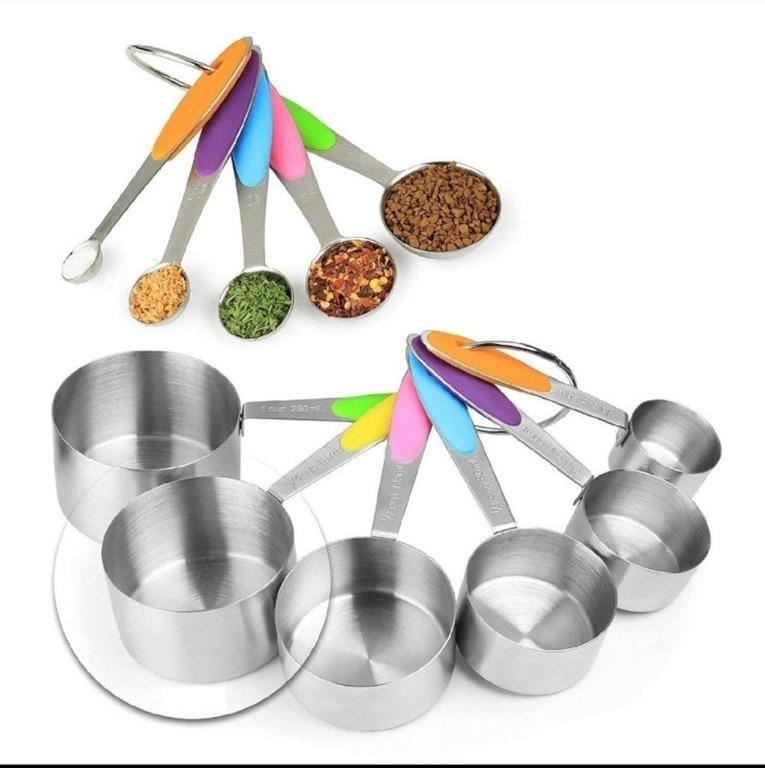 Colourful Stainless Steel Measuring Spoon & Cups, Furniture & Home ...
