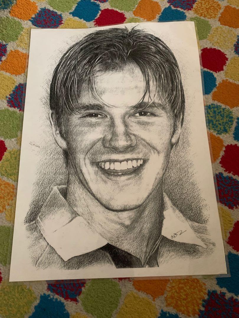 David Beckham, Manchester United Sketch. Laminated. Good condition ...