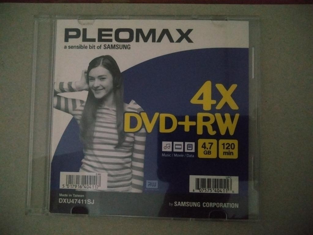 Samsung Pleomax Blank DVD-RW 4x Rewritable 4.7 GB (120 minutes) with ...