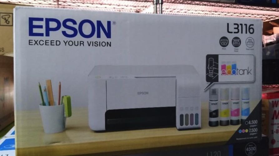 Epson all-in-one color printer scan copy L3116, Computers & Tech ...
