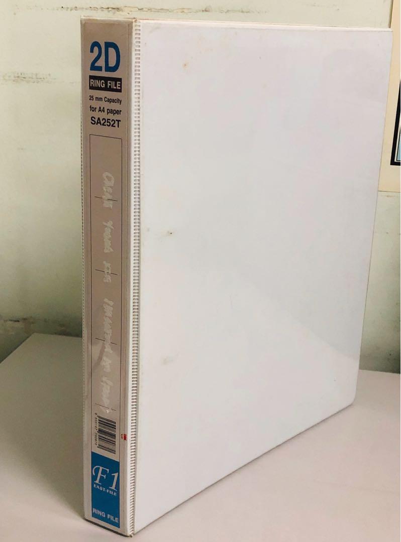 F1 White 2D Ring File 25mm Filing Capacity A4 Size (Used File), Hobbies ...