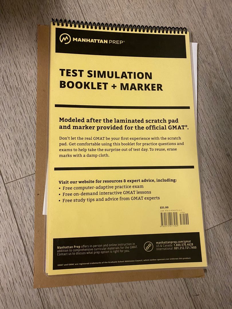 GMAT test simulation booklet and marker, Hobbies & Toys, Books ...