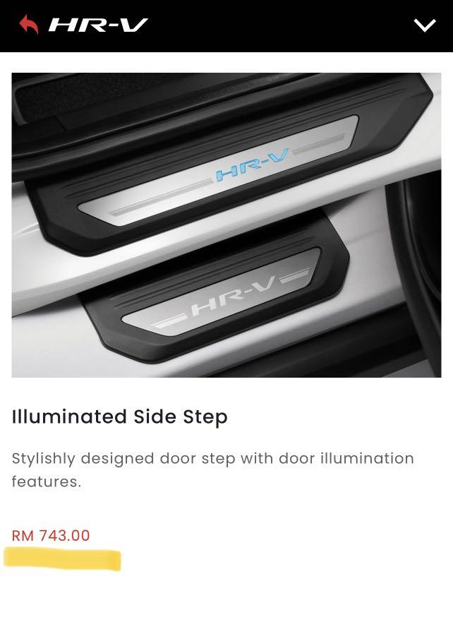 Honda HRV Original Illuminated Side Step, Auto Accessories on Carousell