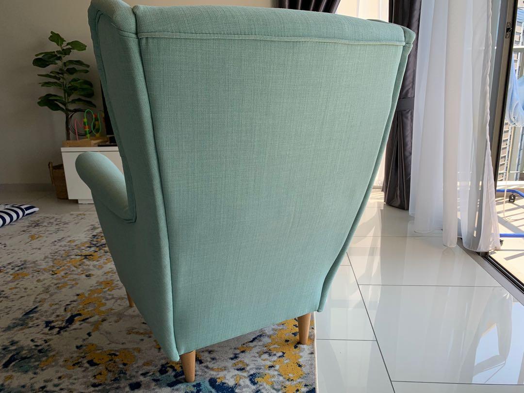 Ikea strandmon sofa wing chair, Furniture & Home Living, Furniture ...