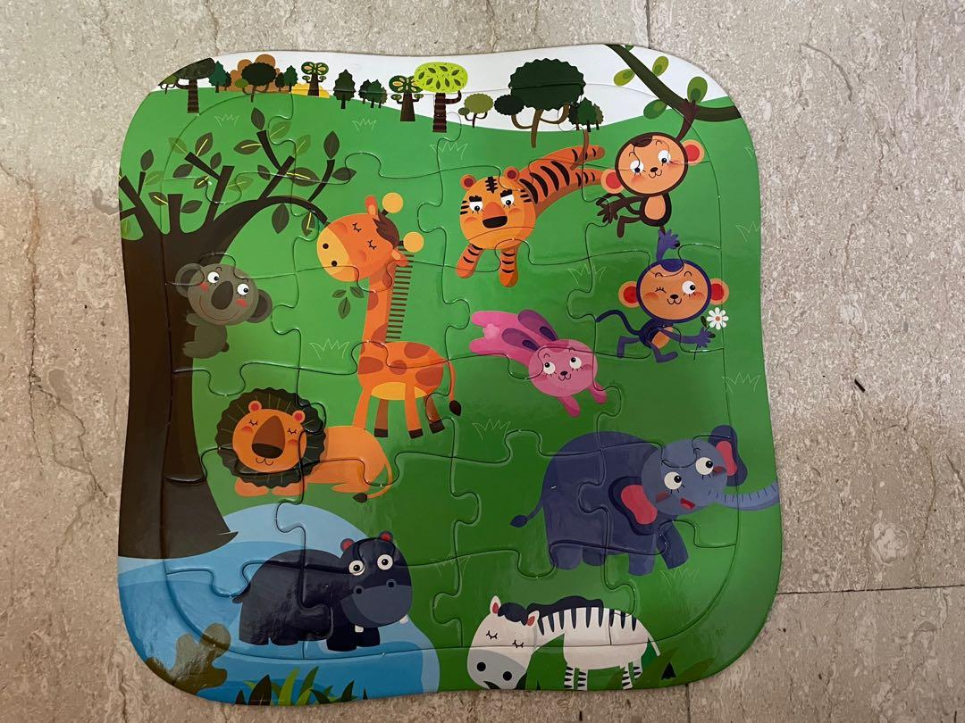 Jungle animals jigsaw puzzle, Babies & Kids, Infant Playtime on Carousell