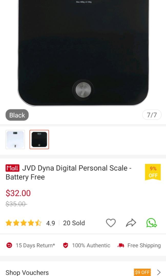 JVD Dyna Digital Personal Scale - Battery Free, Health & Nutrition ...