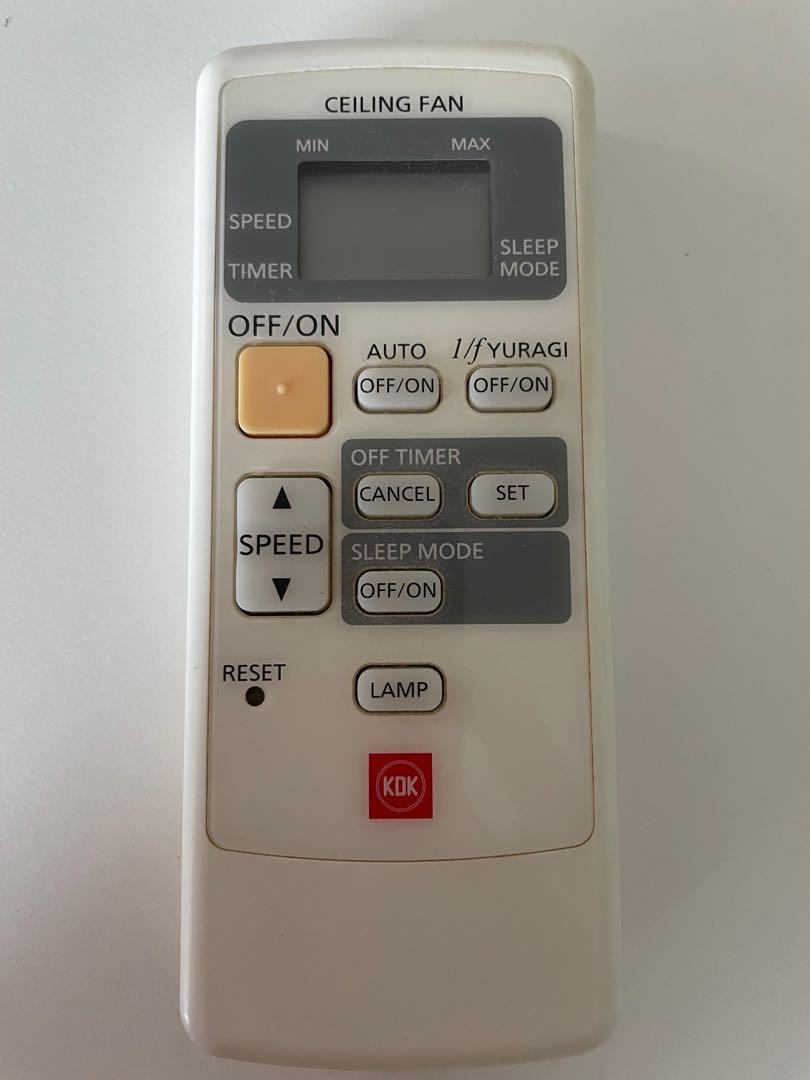 KDK ceiling fan remote control (V56VK), TV & Home Appliances, Air ...